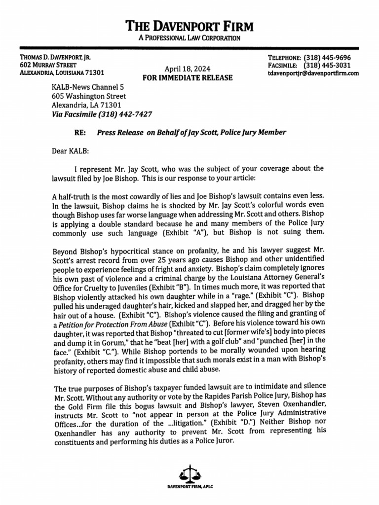 Jay Scott Responds To Injunction Filed Against Him in March | PDF