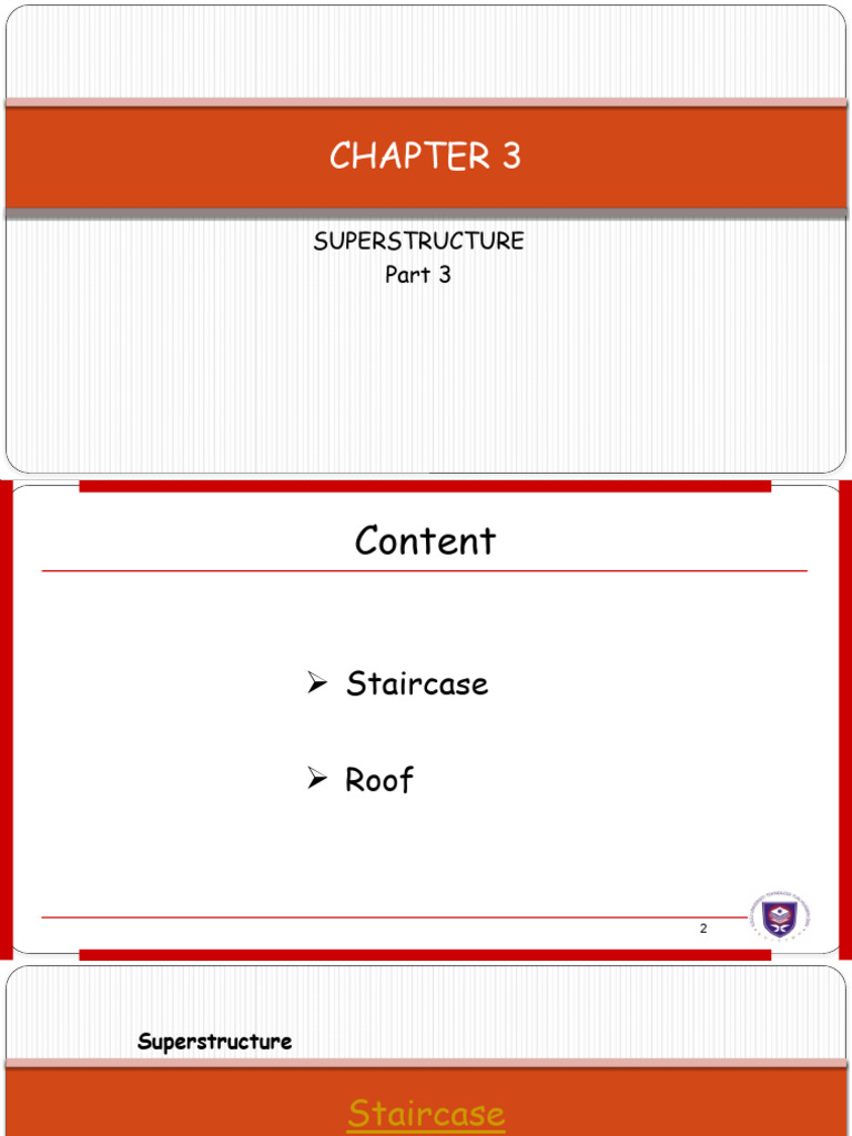 chapter3part3superstructures | PDF | Stairs | Roof