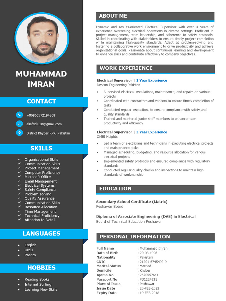Muhammad Imran CV-1 | Download Free PDF | Project Management | Business