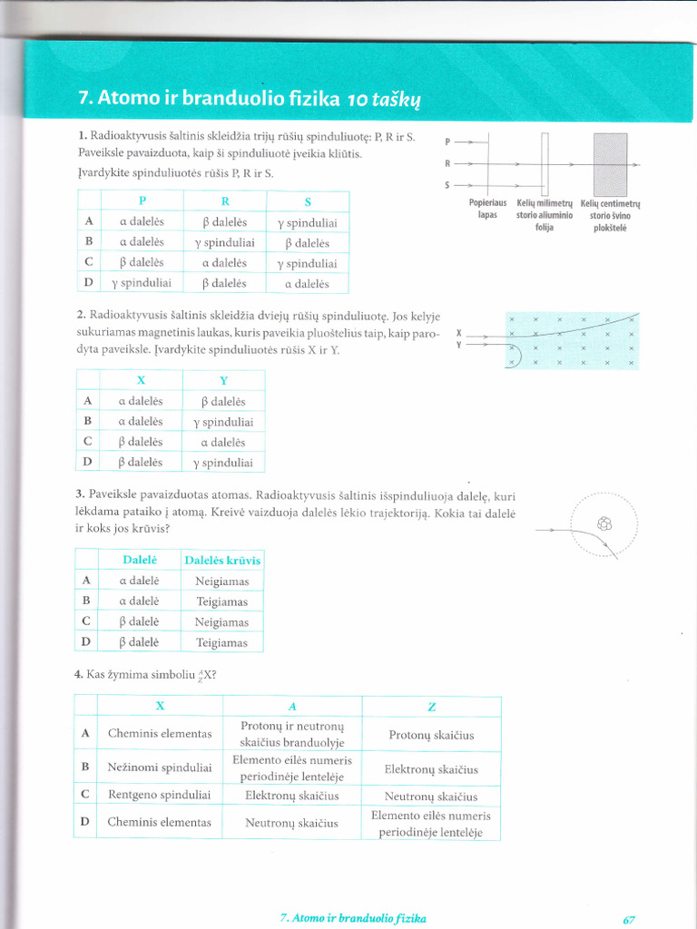 8 Atomo Ir Branduolio Fizika Testas (Korepet) | PDF