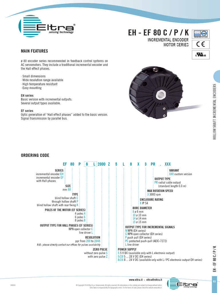 1909, Eltra Encoders Eh Ef80 | PDF | Electrical Engineering | Electricity