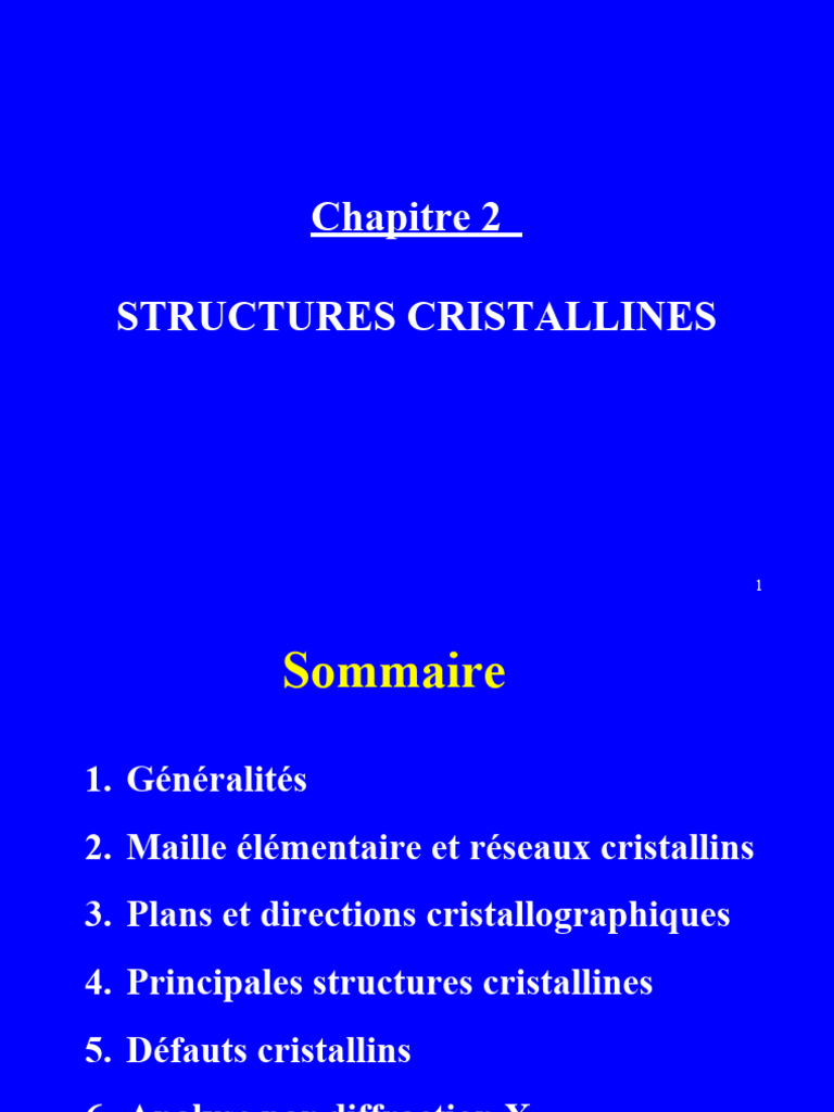Chapitre 2 - Structures cristallines | PDF | Défaut cristallin | Structure cristalline