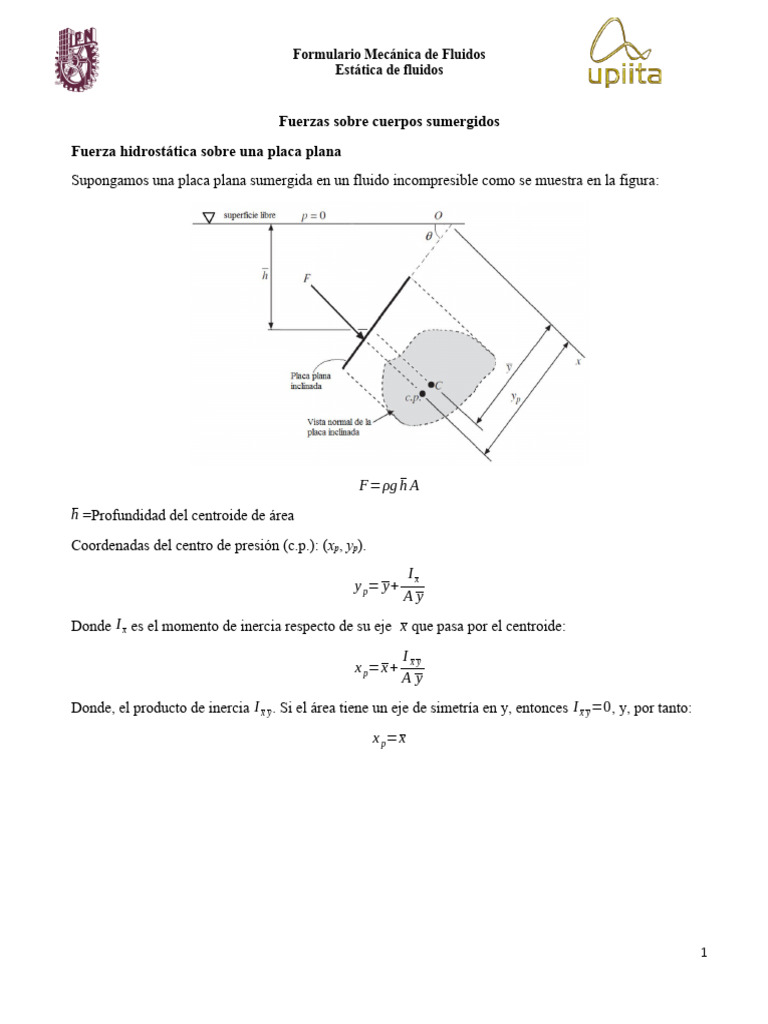 Formulario Estatica de Fluidos Actualizado Ago 2021 | PDF | Fluido | Materia suave