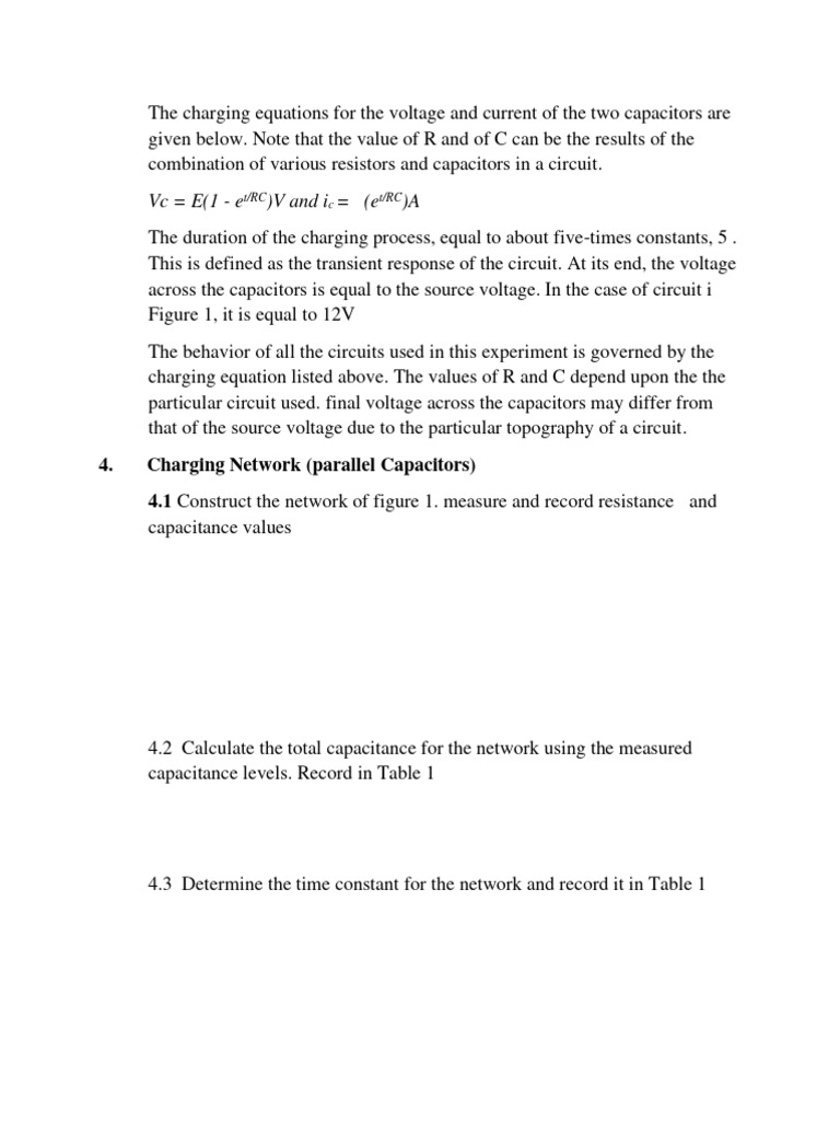 The Charging Equations For The Voltage and Current of The TW | PDF | Capacitor | Electrical Network