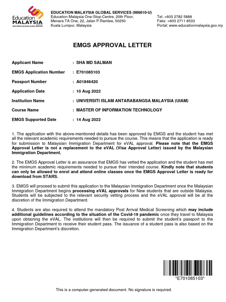 Vl letter | PDF | Malaysia | Government And Personhood