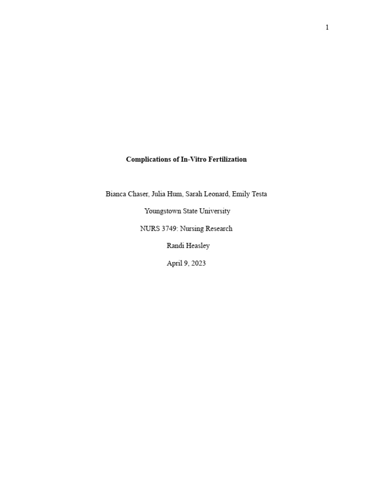 Nursing Research Paper Ivf | PDF | In Vitro Fertilisation | Pregnancy