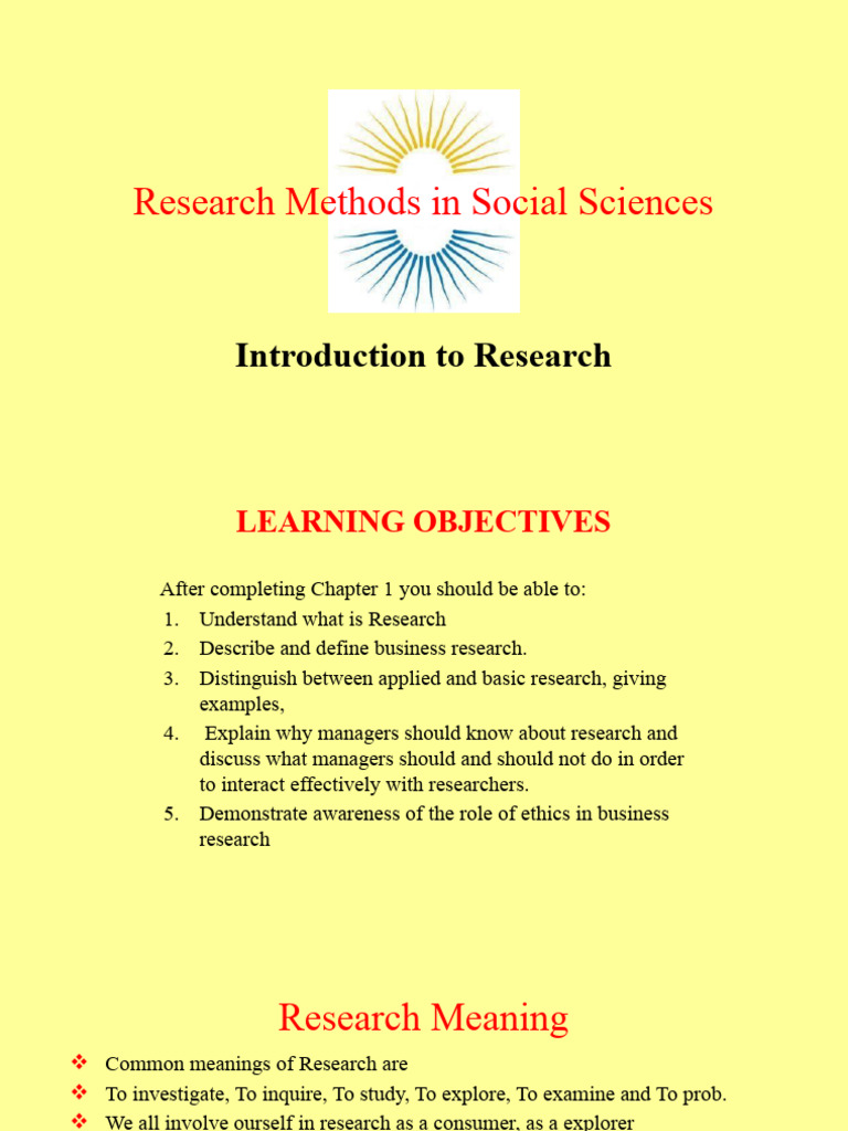 Research Introduction | PDF | Quantitative Research | Methodology