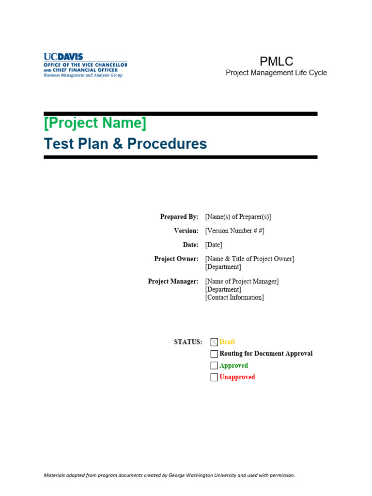 Test Plan Procedures Pdf Software Testing Systems Thinking