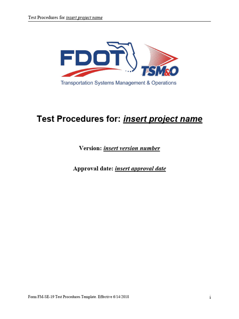 FM Se 19 Test Procedures Template | PDF | Software Engineering | Computing