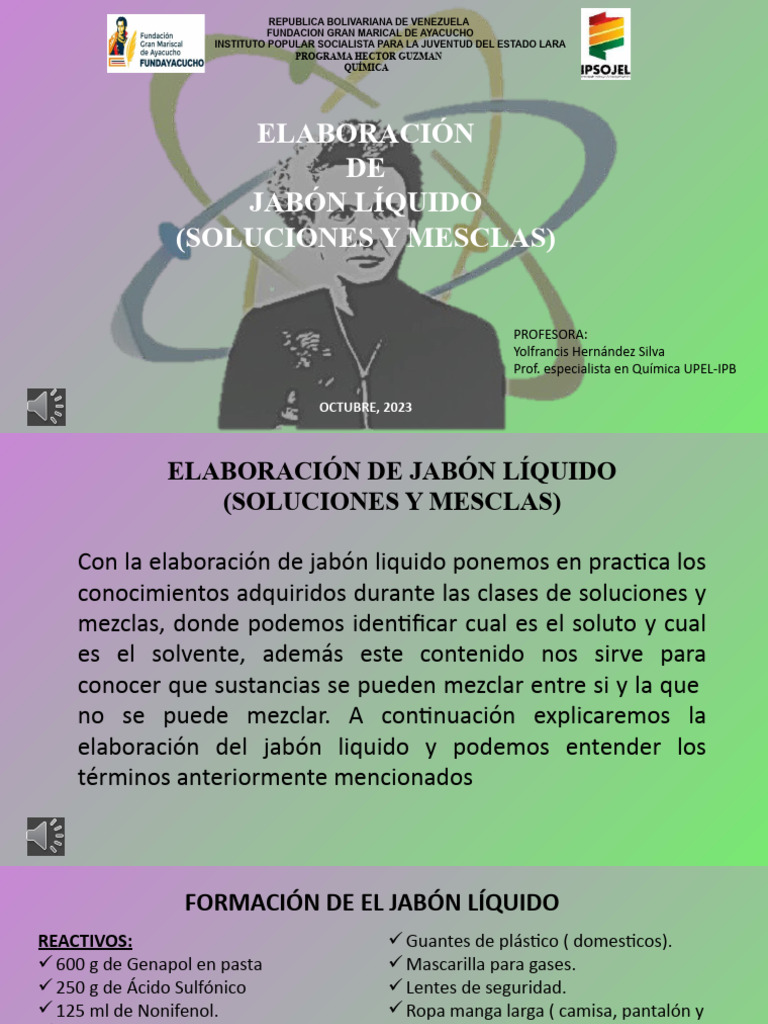 Elaboración de Jabón Líquido | PDF | Sal (química) | Jabón