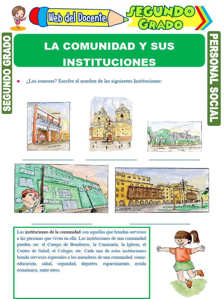 La Comunidad y Sus Instituciones para Segundo Grado de Primaria | PDF ...