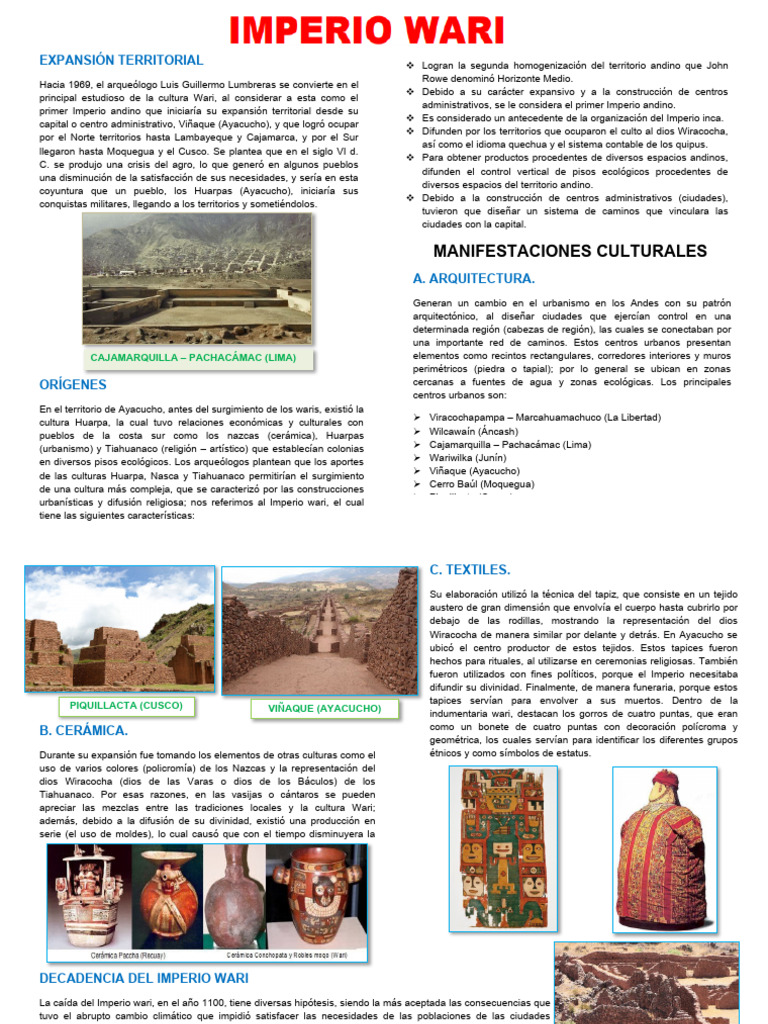 16 - Cultura Wari | PDF | Imperio Inca | Andes