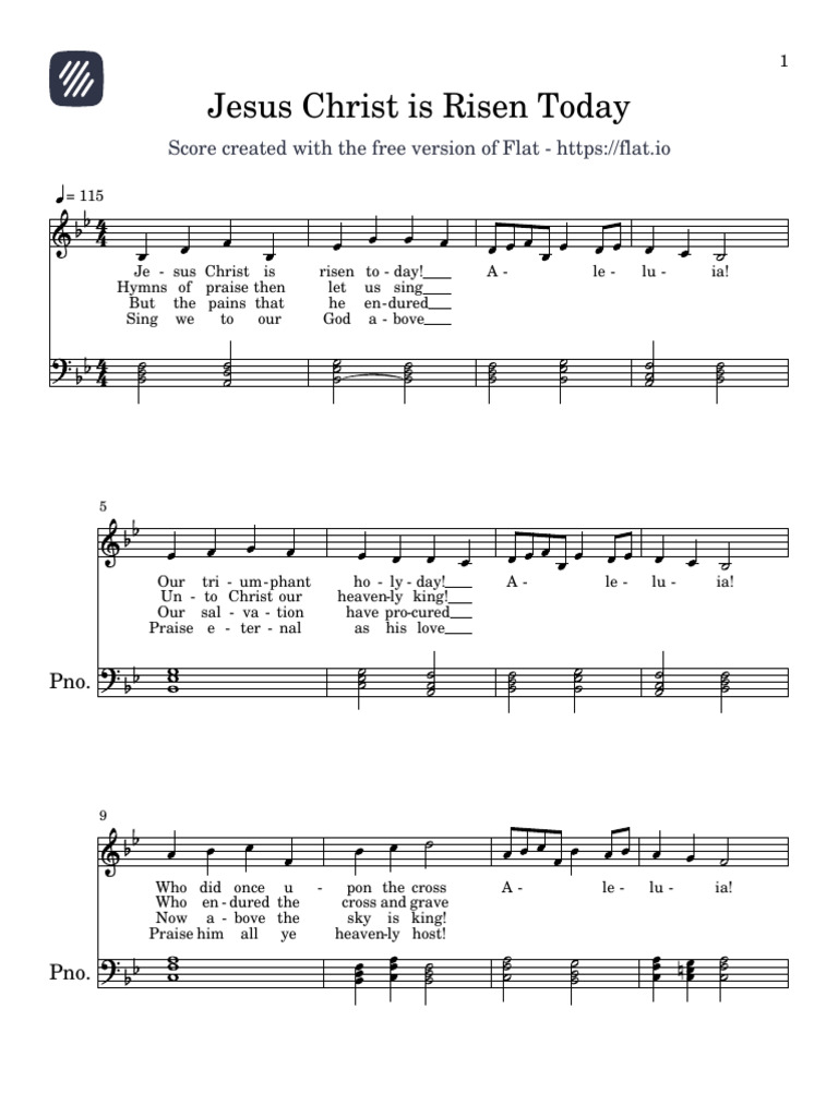 Jesus Christ Is Risen Today Hymn | PDF