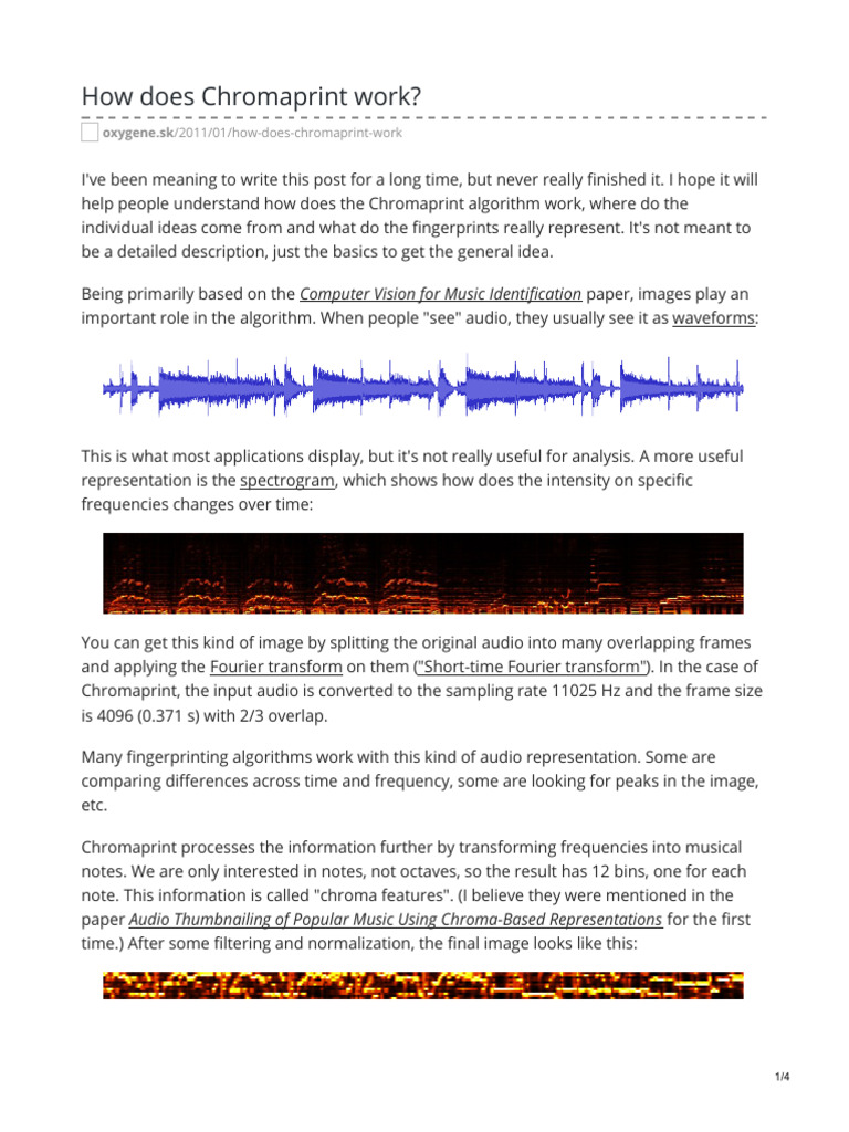 How Does Chromaprint Work | PDF | Applied Mathematics | Telecommunications Engineering