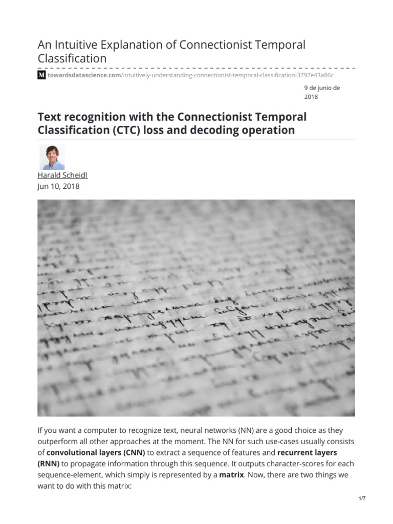 An Intuitive Explanation of Connectionist Temporal Classification | PDF | Applied Mathematics ...