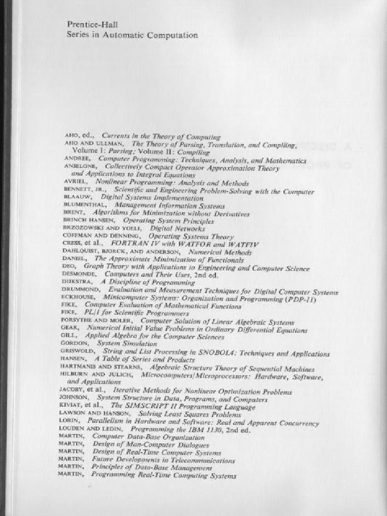 Dijkstra - A Discipline of Programming | PDF