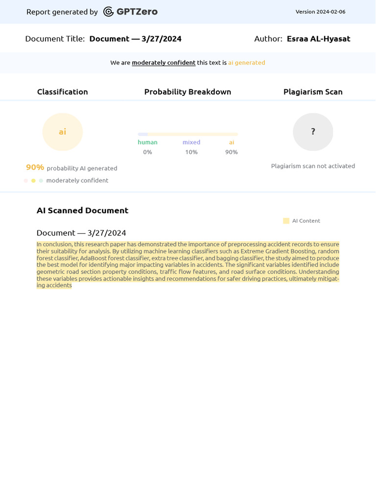 GPTZero AI Scan - Document - 3 - 27 - 2024 | PDF | Artificial ...