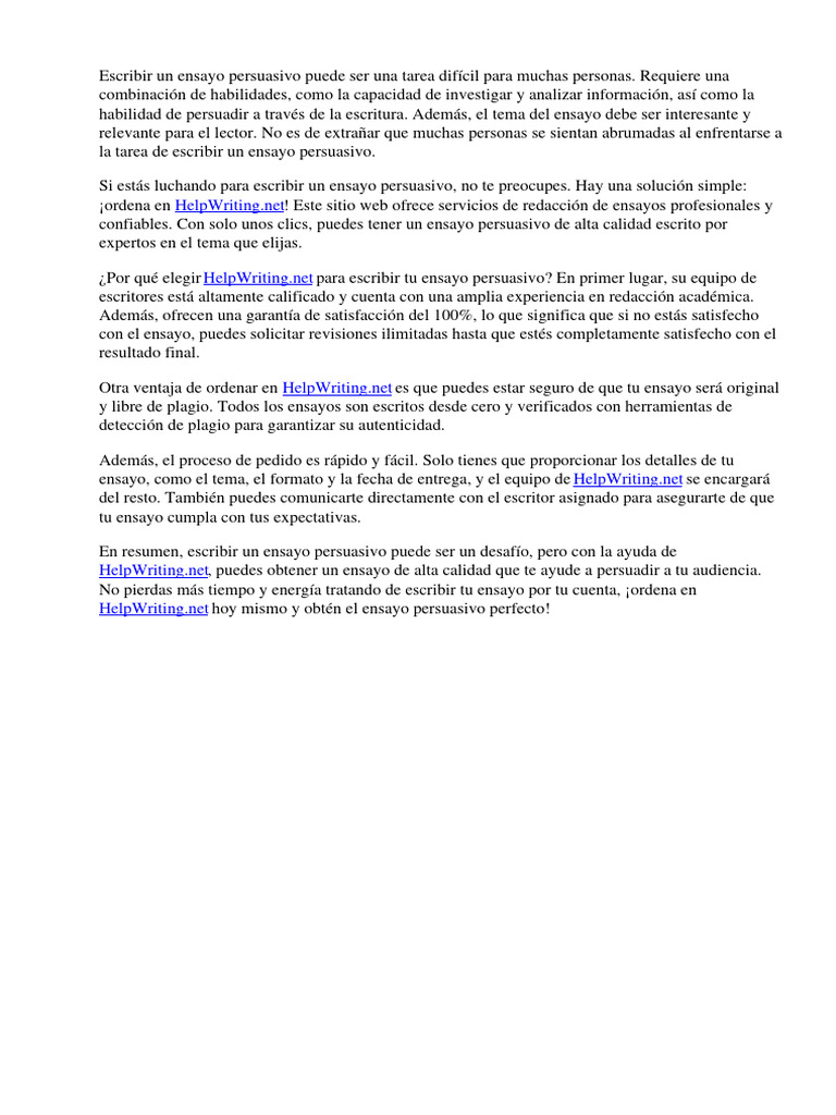 Los Desafíos de Escribir Un Ensayo Persuasivo | PDF | Ensayos ...