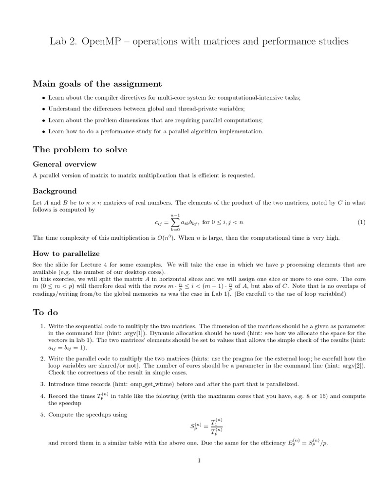 lab2 | PDF | Matrix (Mathematics) | Applied Mathematics