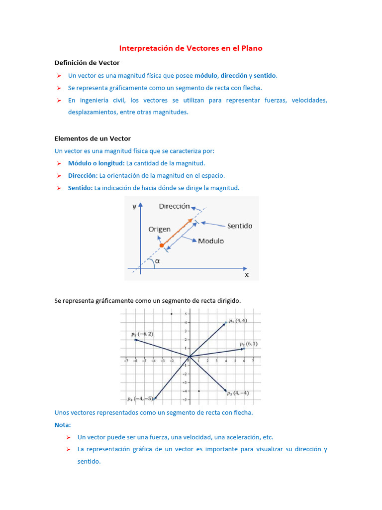Vectores En El Plano Pdf Vector Euclidiano Velocidad