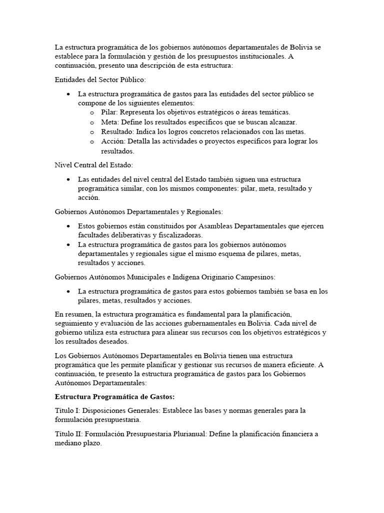 Estructura Programática de Gastos | PDF | Presupuesto | Planificación