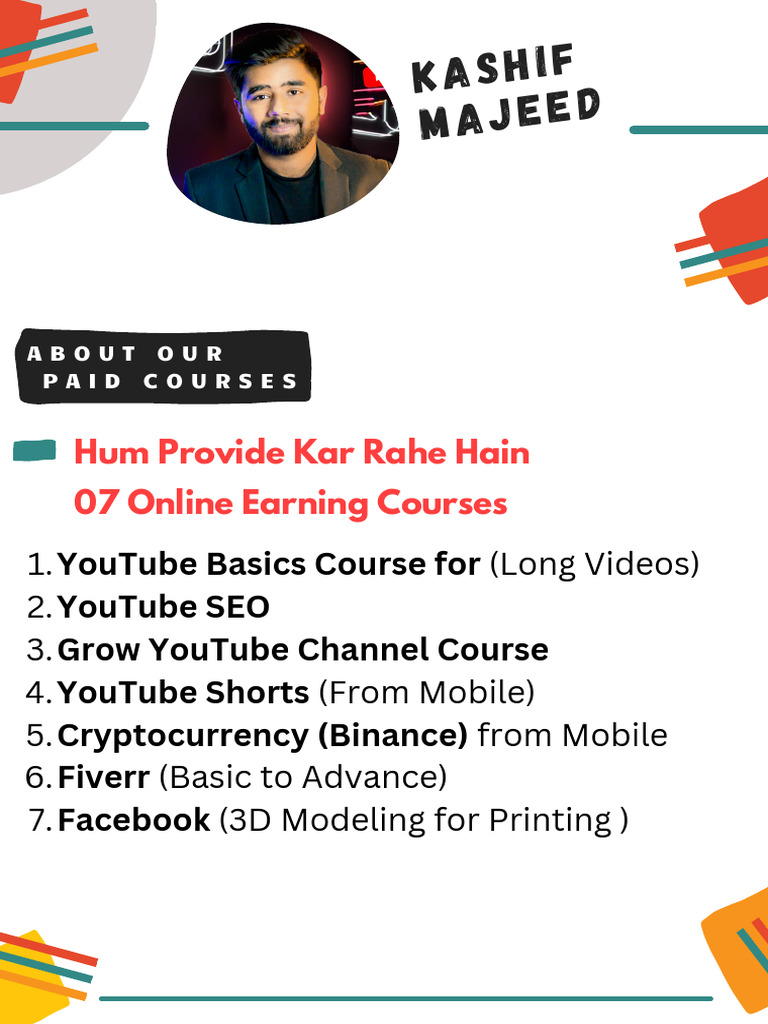 Kashif Majeed Courses 2023! | PDF | You Tube | Cyberspace