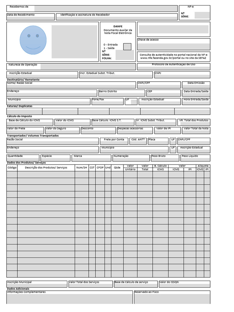 RD Padrão DANFE Nota Fiscal | PDF | Recibo