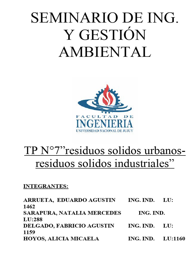 TP 7 Ambiental | PDF | Vertedero | Residuos