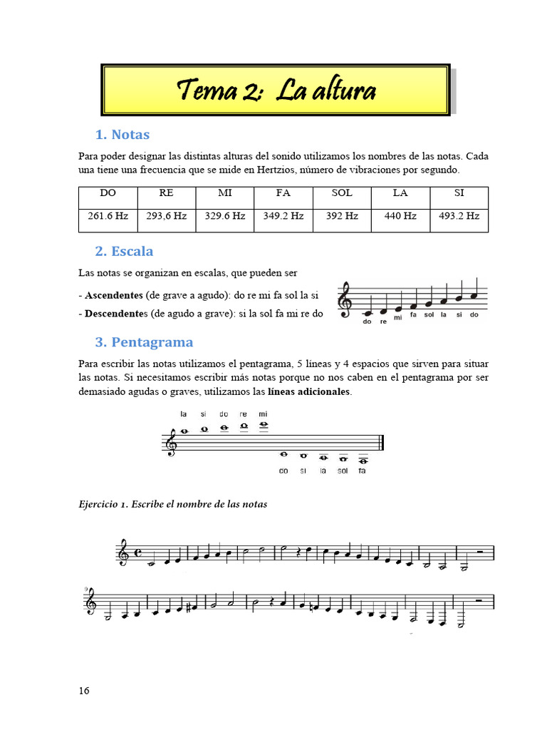 Notas y Escalas Musicales Básicas | PDF | Escala (música) | Clave