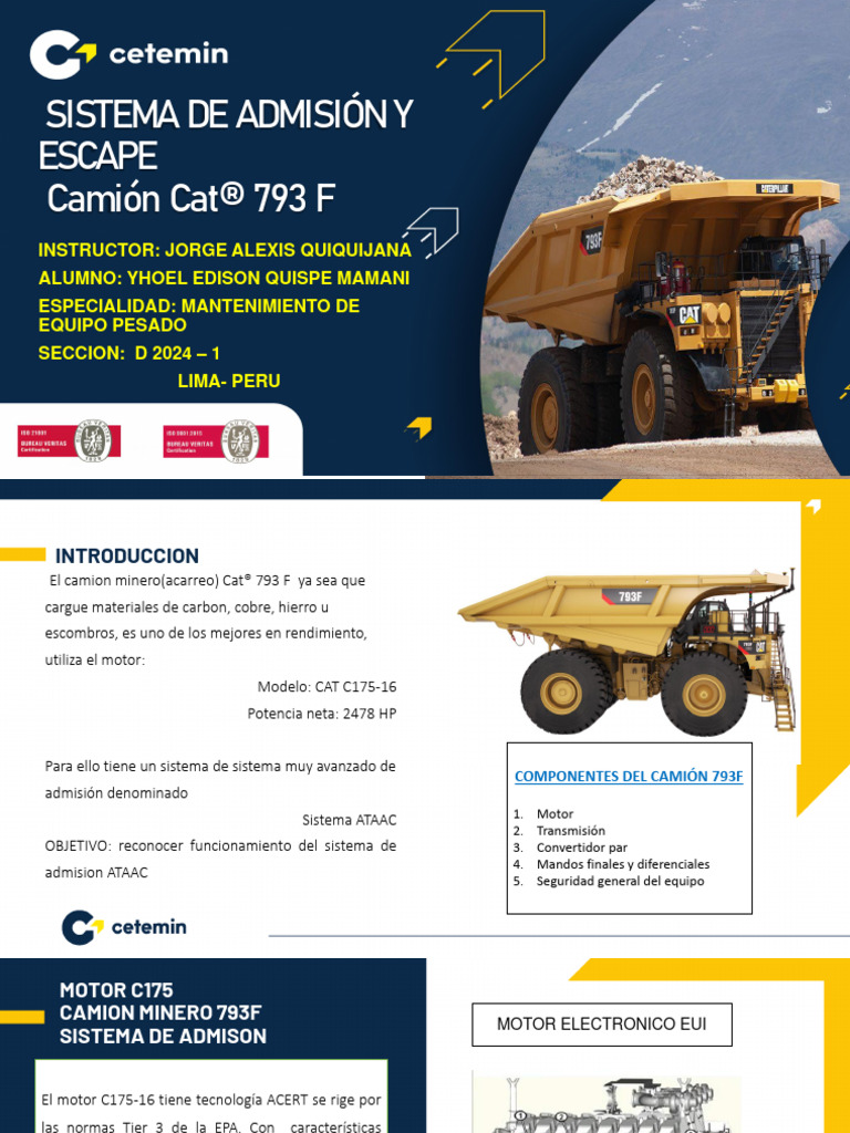 Admision y Escape Camion Minero Cat 793F | PDF | Turbocompresor | Tecnología del motor