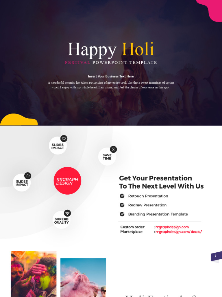 Happy Holi - Freemium Powerpoint Template | PDF