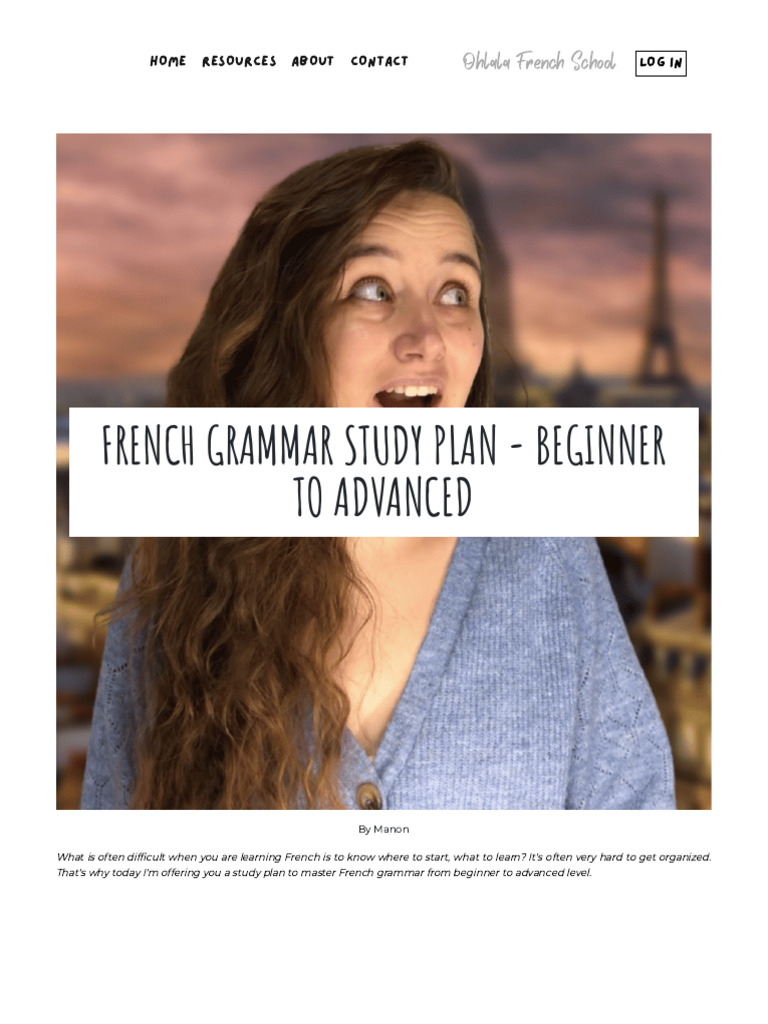 French Grammar Study Plan - Beginner To Advanced | Download Free PDF ...