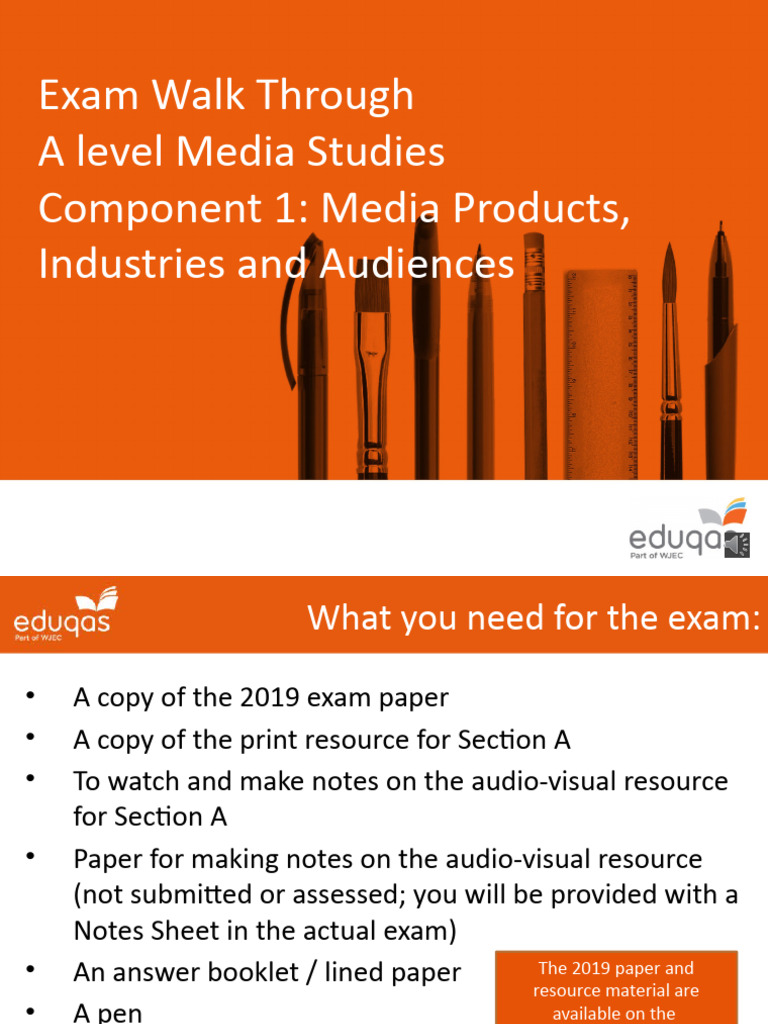 Eduqas GCE Media Component 1 EWT | Download Free PDF | Essays | Theory