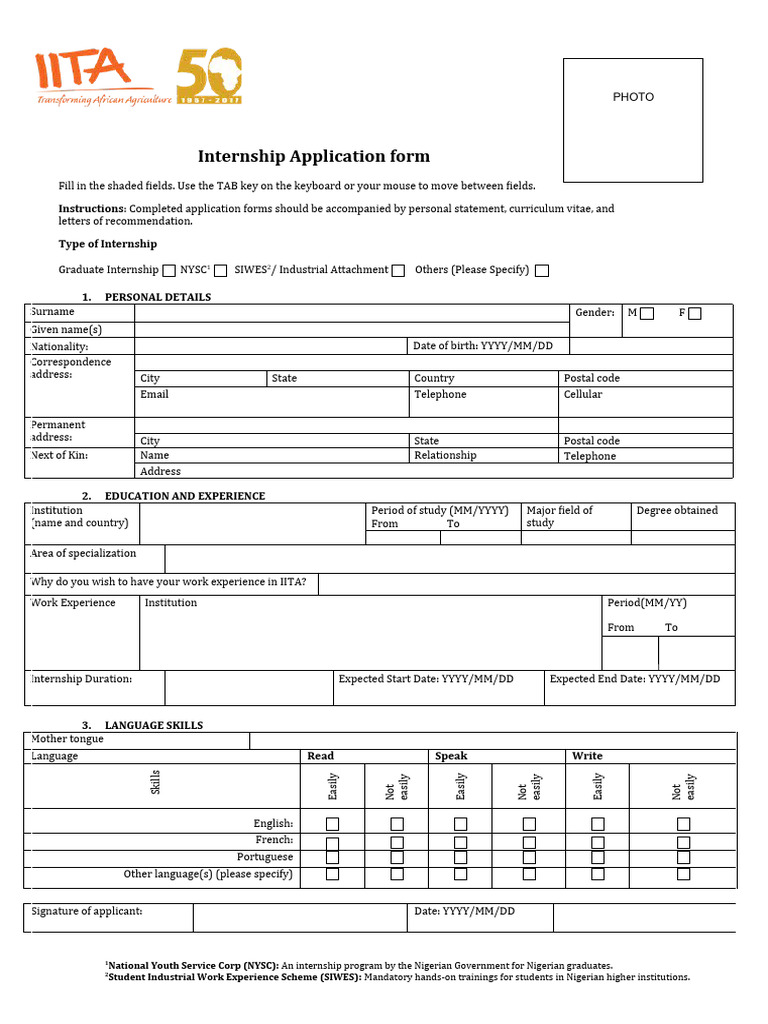 Internship Form | PDF | Internship | Job Hunting