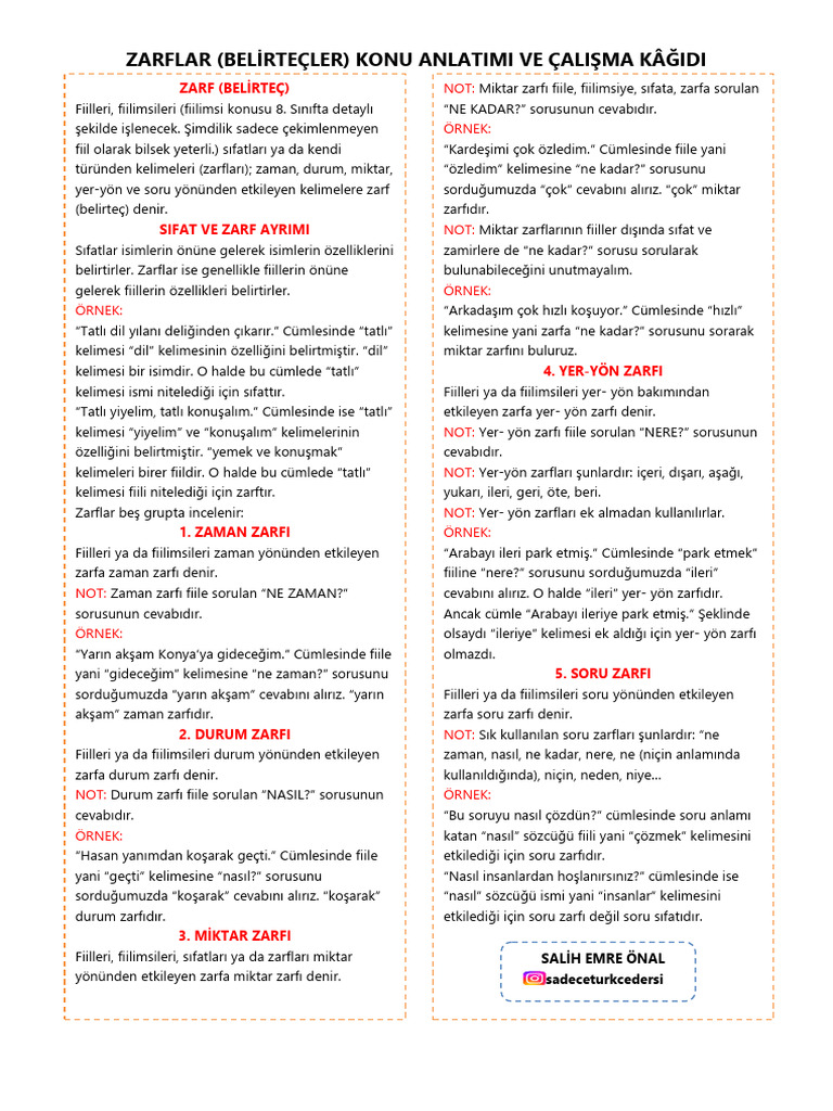 Sınıf Zarflar (Salih Emre ÖNAL) | PDF