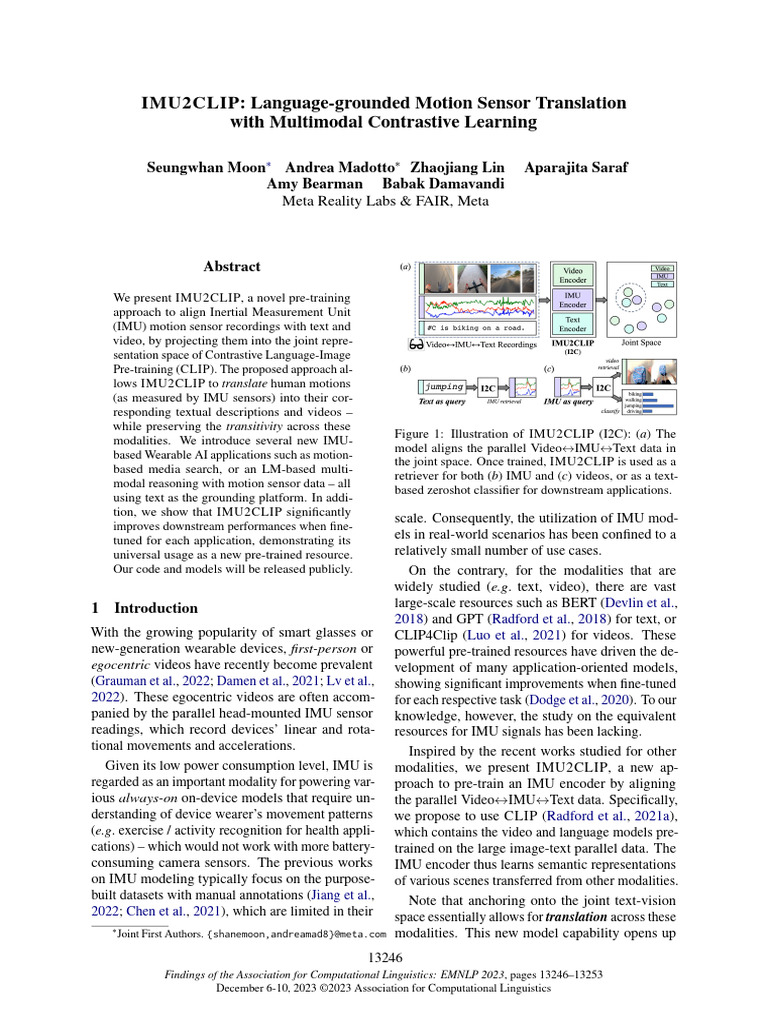 Language-Grounded Motion Sensor Translation With Multimodal Contrastive Learning | PDF | Mean ...