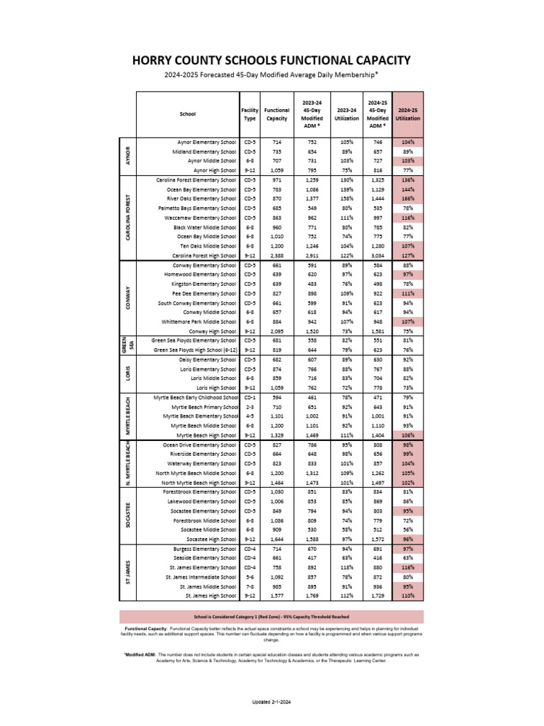 HCS 45-Day Functional Capacity Analysis 2024-25 | PDF | Schools | South ...