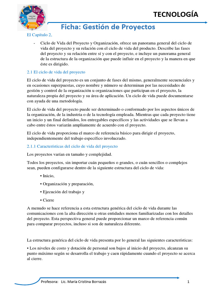 F - Gestion Proyecto - C2 | PDF | Business | Evaluación del ciclo de vida