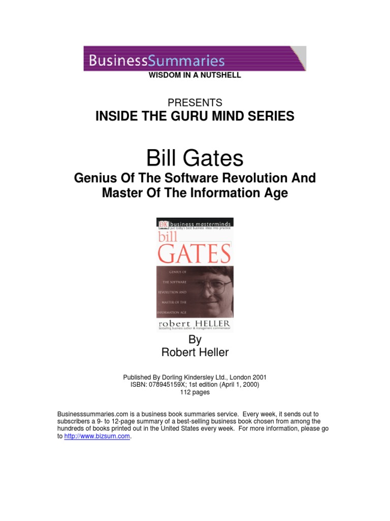 Bill Gates-Inside The Guru Mind | PDF | Microsoft | Brand