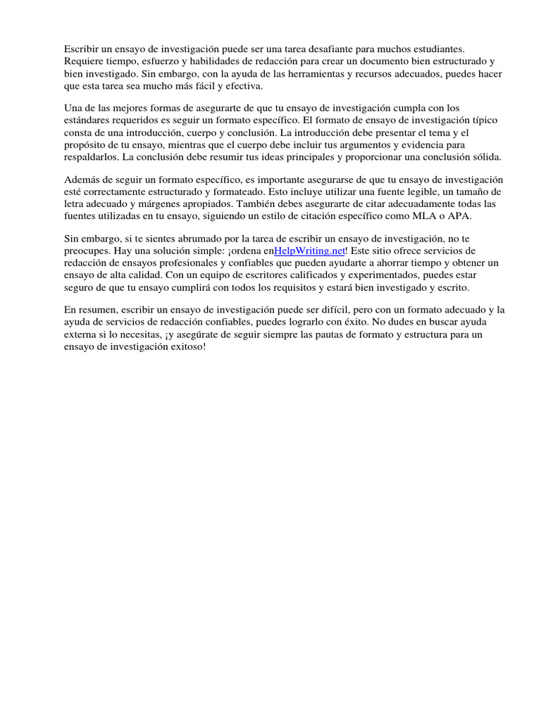 Formato de Ensayo de Investigación | PDF