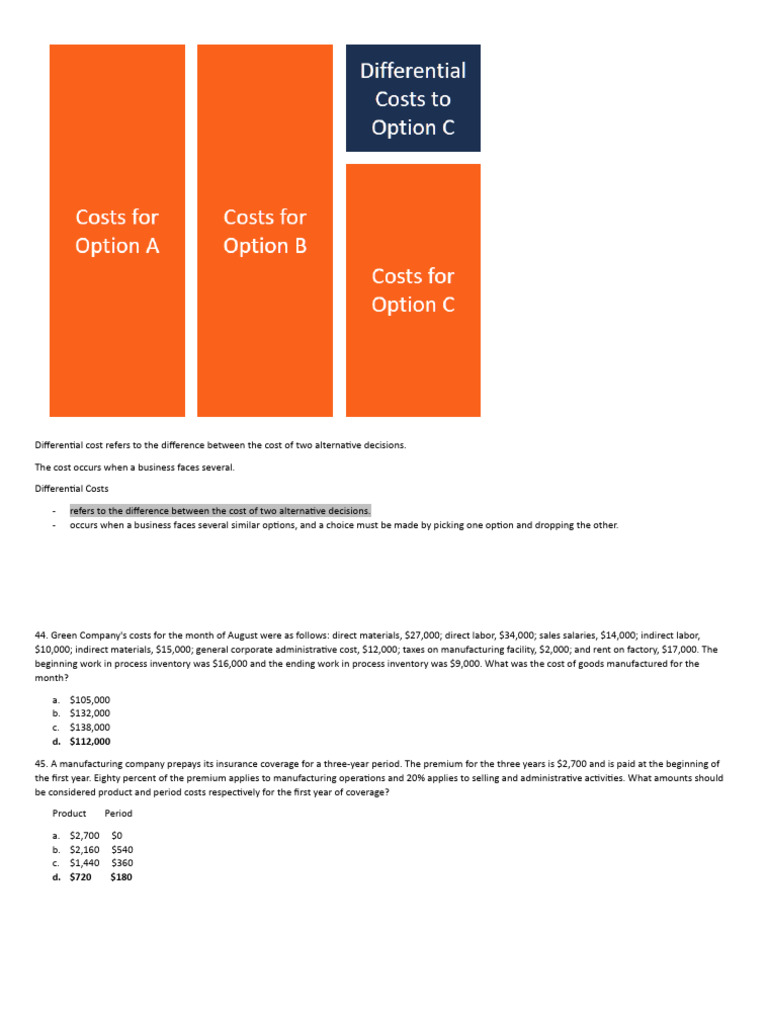 Differential Costs | PDF