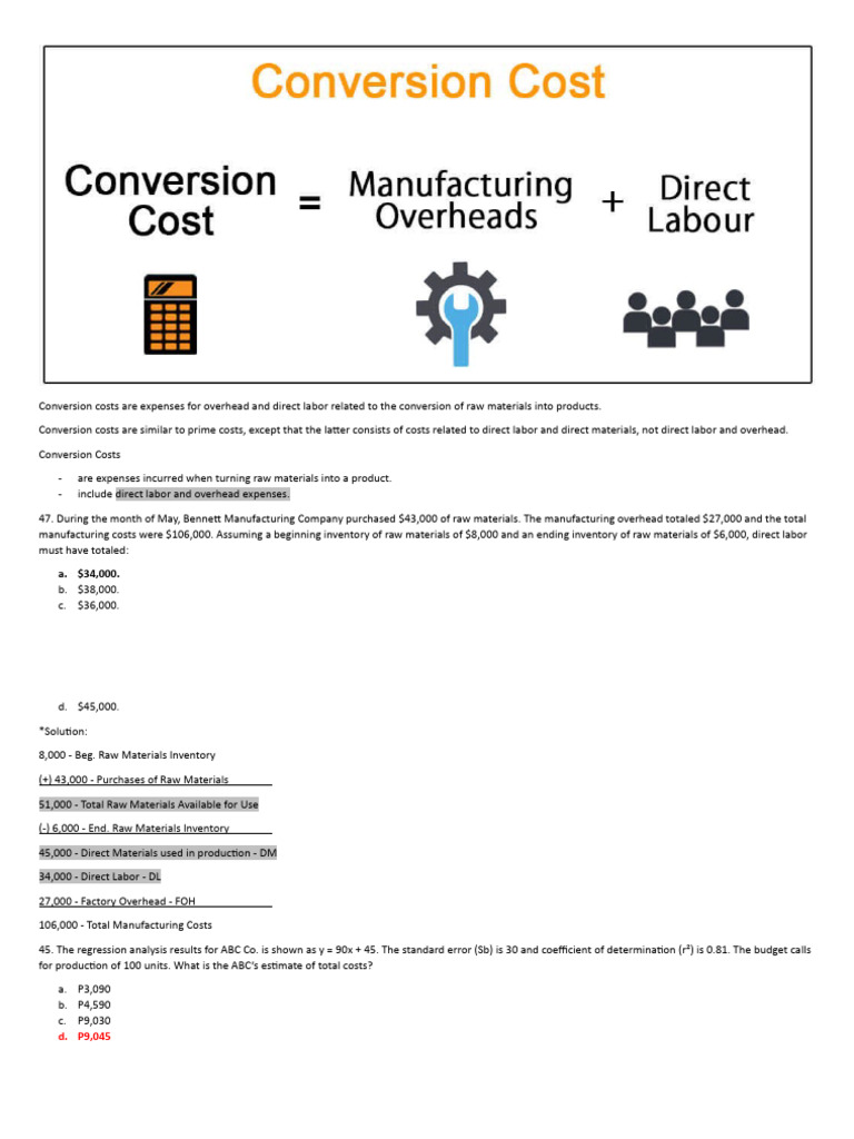 Conversion Costs | PDF