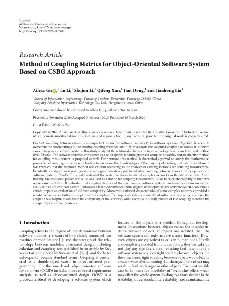 Method of Coupling Metrics For Object-Oriented Sof | PDF | Class (Computer Programming) | Object ...