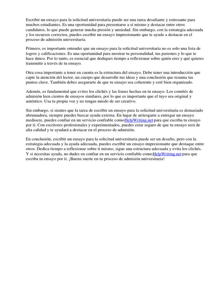 Cómo Escribir El Mejor Ensayo para La Solicitud Universitaria | PDF ... Cómo Escribir El Mejor Ensayo para La Solicitud Universitaria | PDF ...