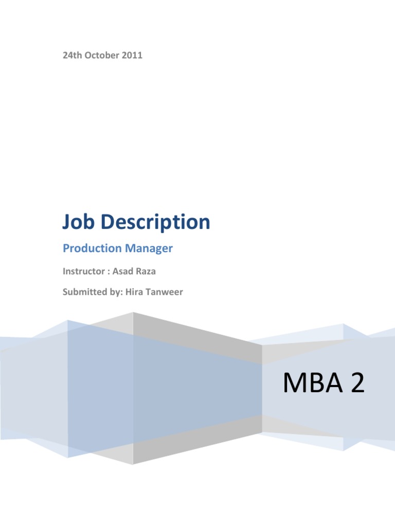 Production Manager Role Guide | PDF | Competence (Human Resources ...