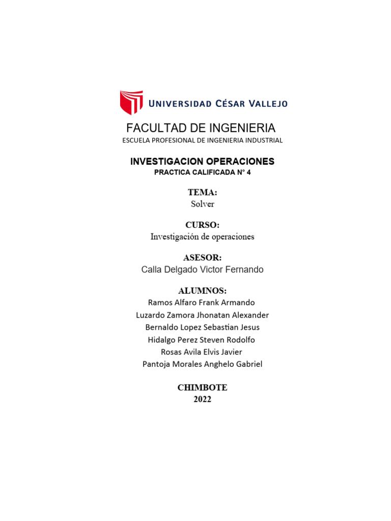 Ejercicios Solver Grupo 2 | PDF