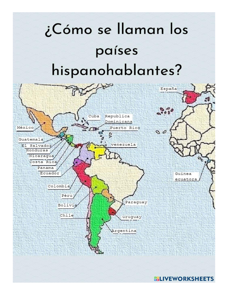 cómo se llaman los países hispanohablantes Correction | PDF