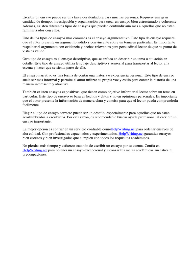 Los Diferentes Tipos De Ensayos Pdf Scribd Popular Culture