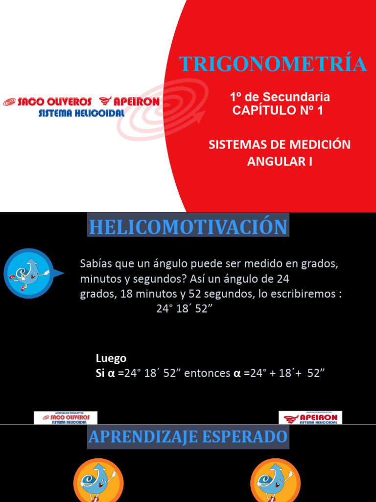 Capítulo - 1 - Sistema de Medición Angular I | PDF | Ángulo | Trigonometría