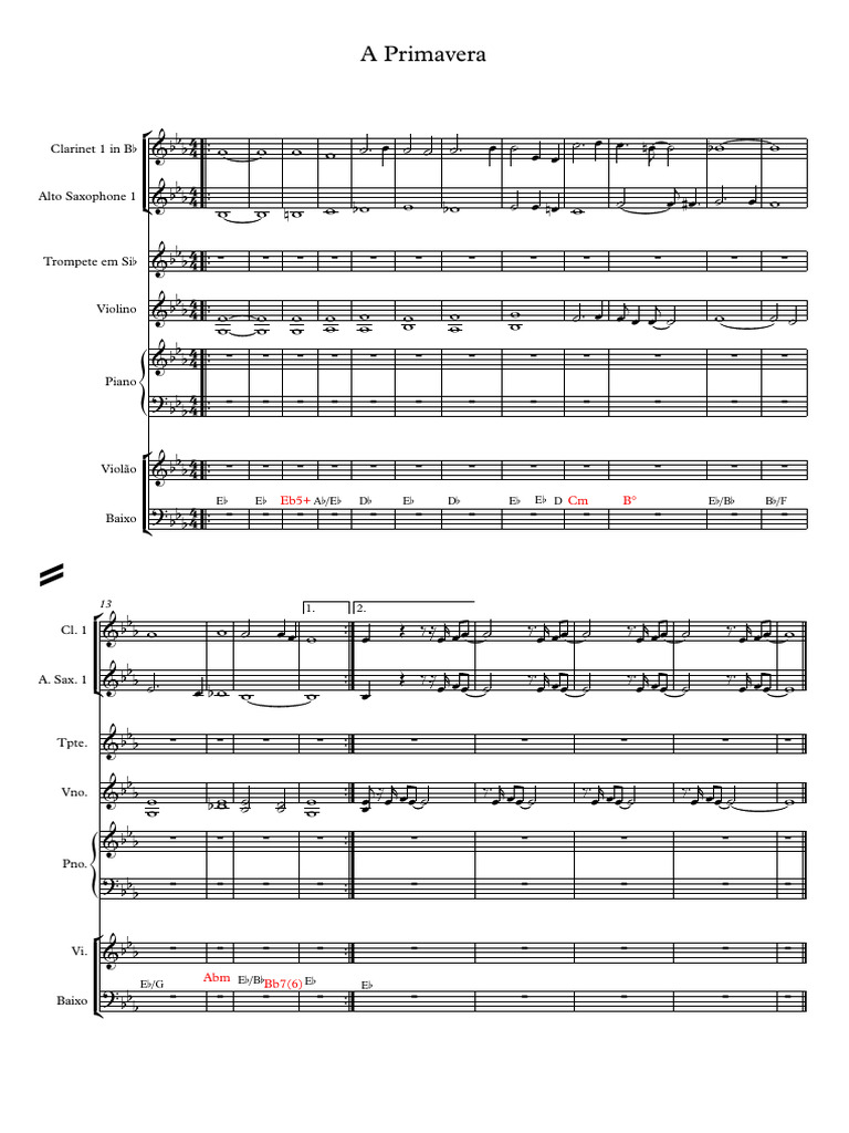 Primavera - Partituras e Partes | PDF